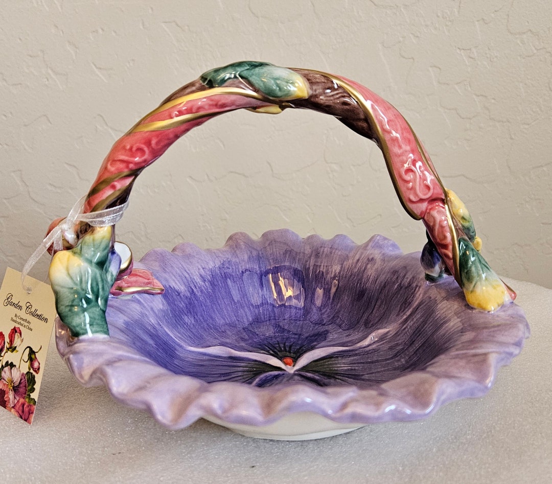 Corner Ruby Purple Pansy Candy Dish Basket. A Great Spring and Summer ...