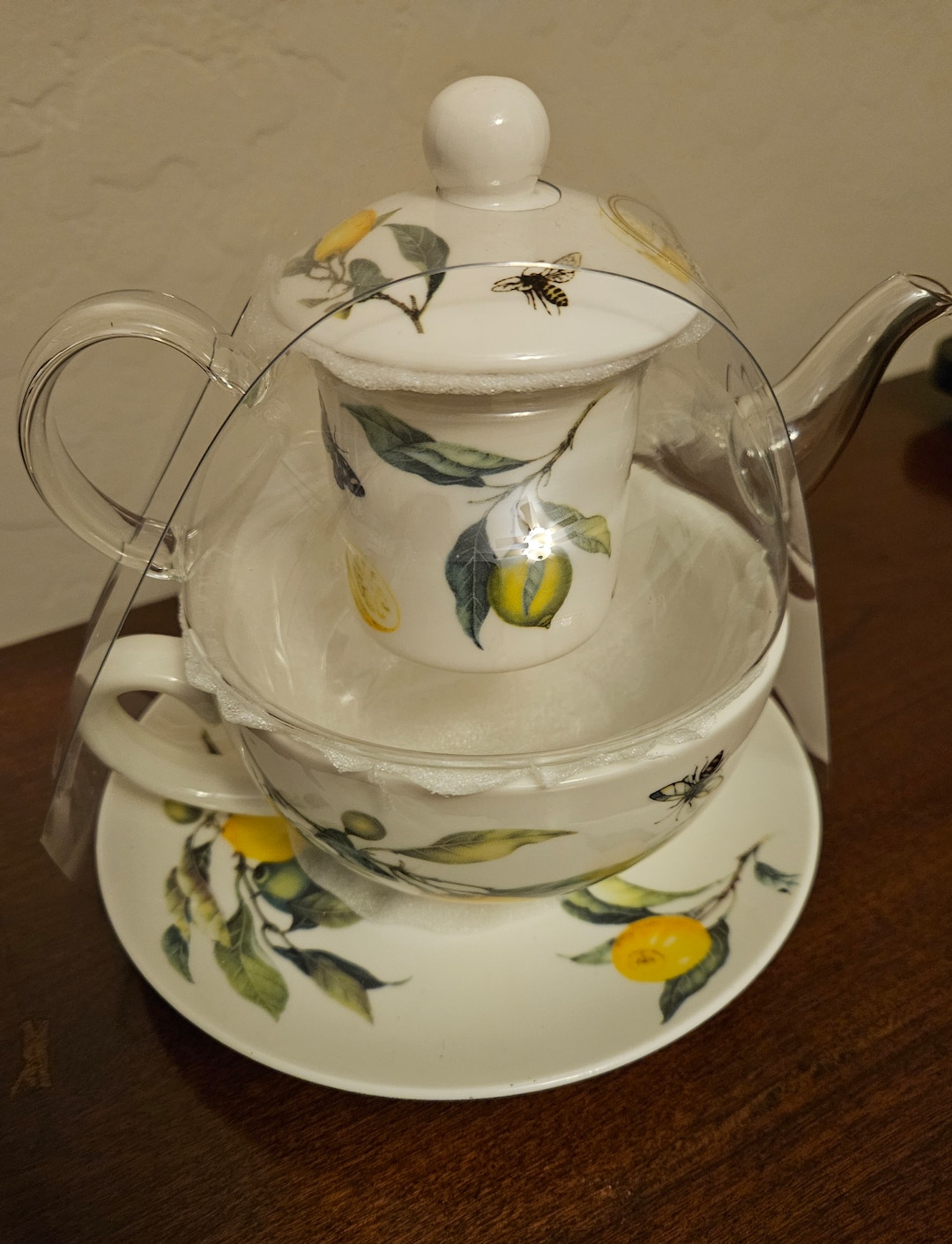 Lemon Grace Teaware Tea for One Includes One Infuser, a Clear Tea Pot ...