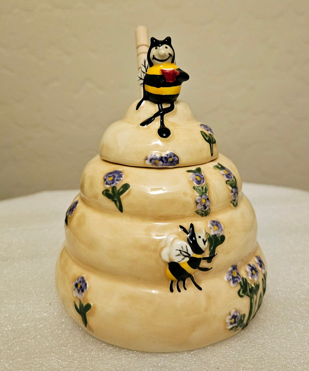 Blue Sky Bee Hive Honey Jar With Lid and Honey Dipper - Etsy