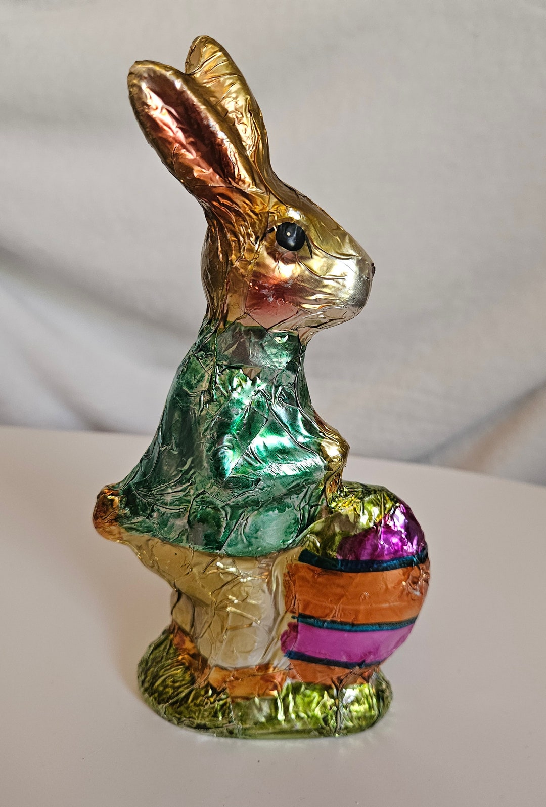 Easter Faux Chocolate Foil Wrapped Easter Bunny Rabbit in Bluel ...