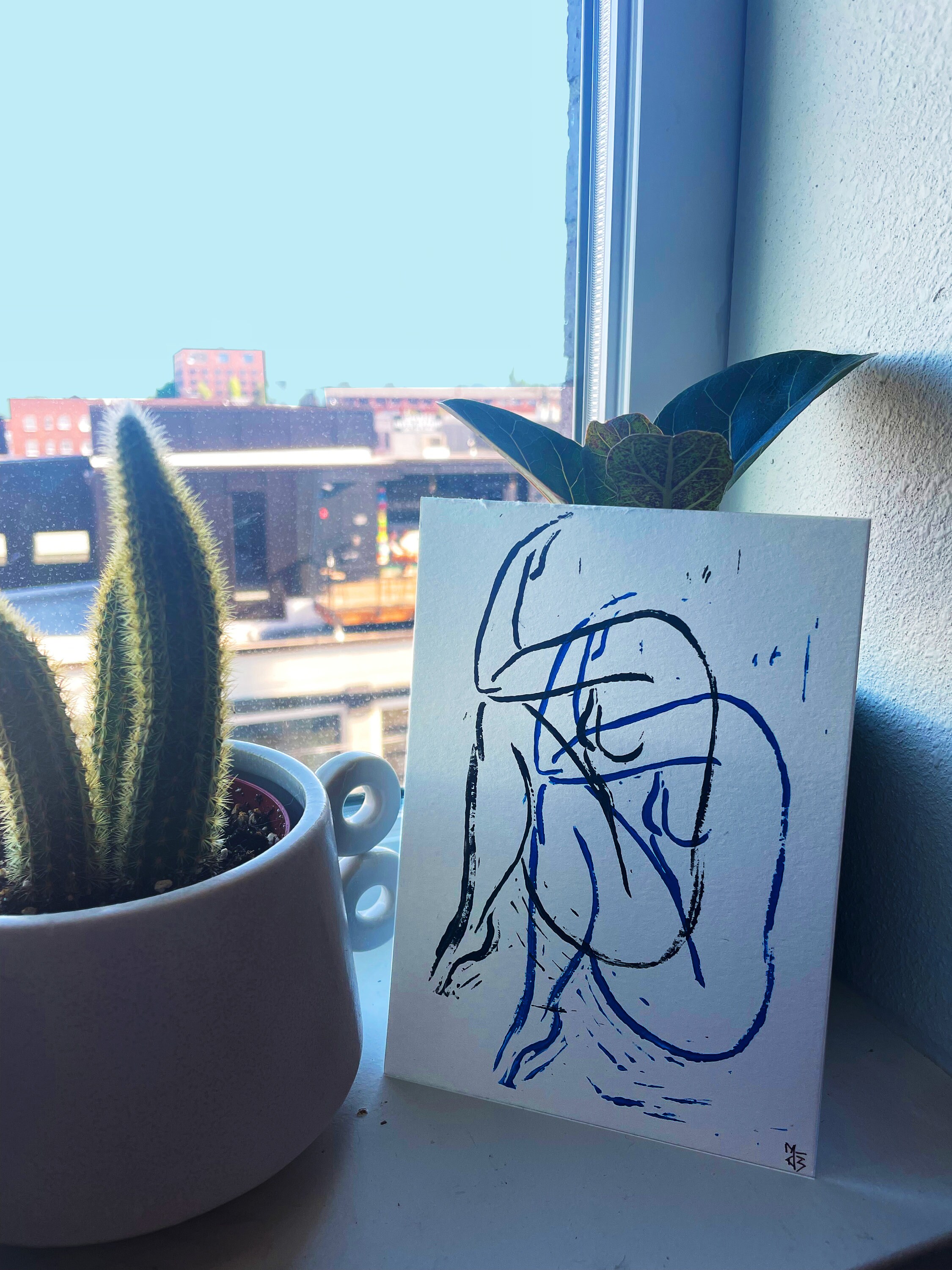 Feminine Wall Art. Linocut Print of Female Figure. Minimalist - Etsy