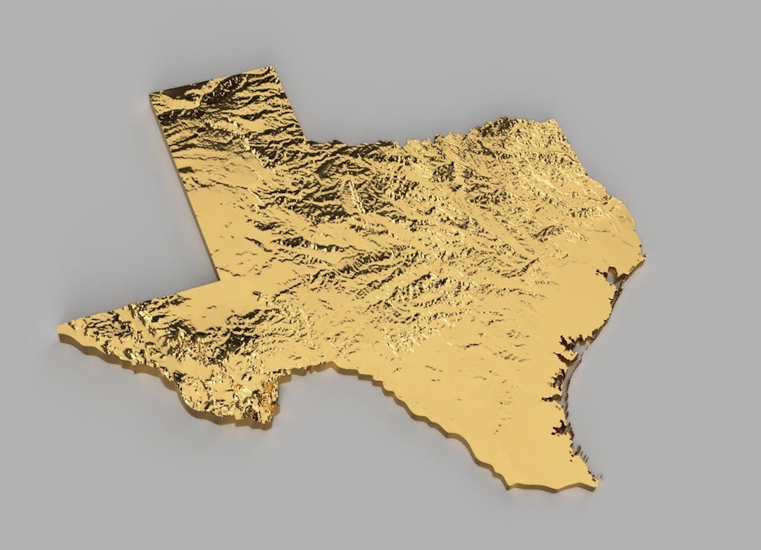 Texas Topography STL File - Etsy