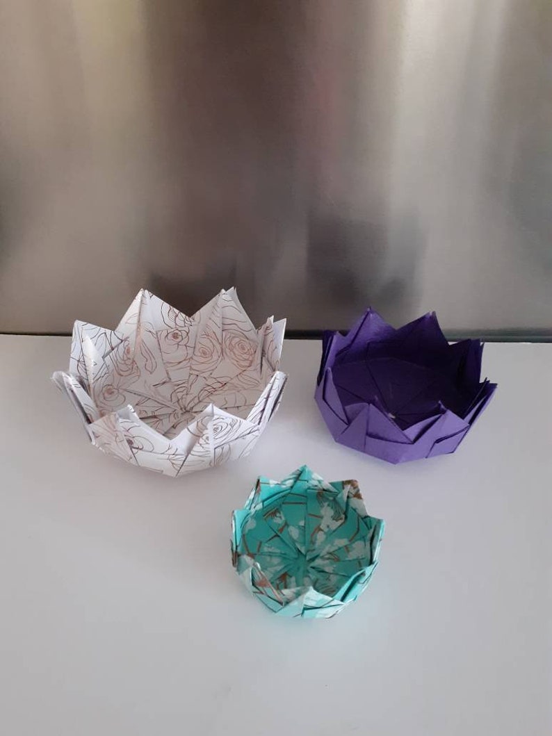 Origami Bowl Made With Beautiful Paper, Lovely Gift or Home Decor and ...