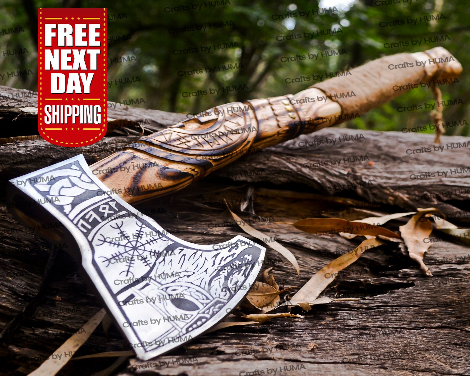 Hand Forged Viking Axe, Custom Throwing Axe, Personalized Camping Axe ...