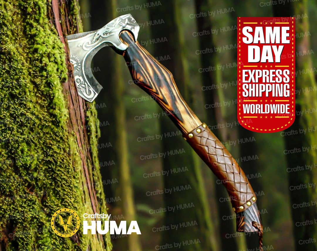 Hand Forged Viking Axe, Custom Throwing Axe, Personalized Camping Axe ...