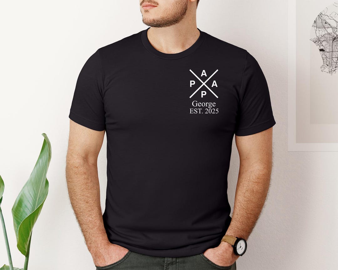 Custom Dad Shirt With Kids Name and Date, Personalised Dad Monogram ...