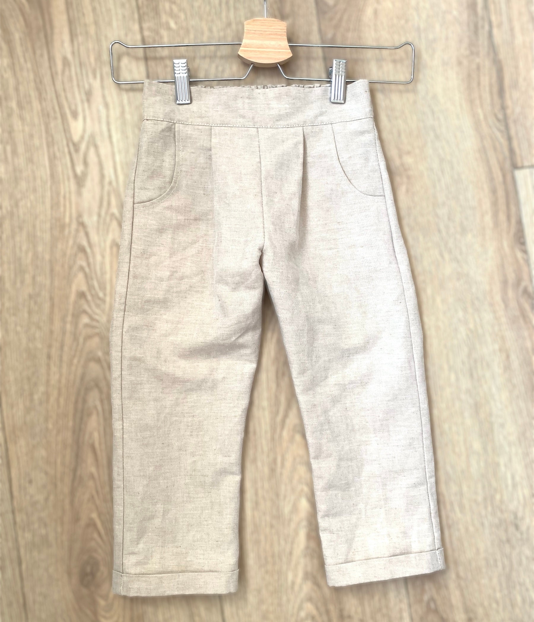 Linen Baby Boy Trousers, Linen Toddler Pants With Pockets, Linen Beige ...