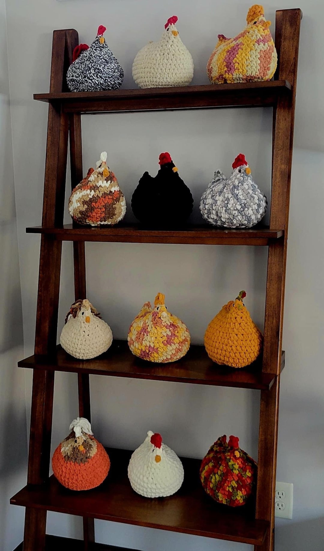 Adorable Handmade Crochet Chicken Plush Cuddly Farm Animal Toy ...