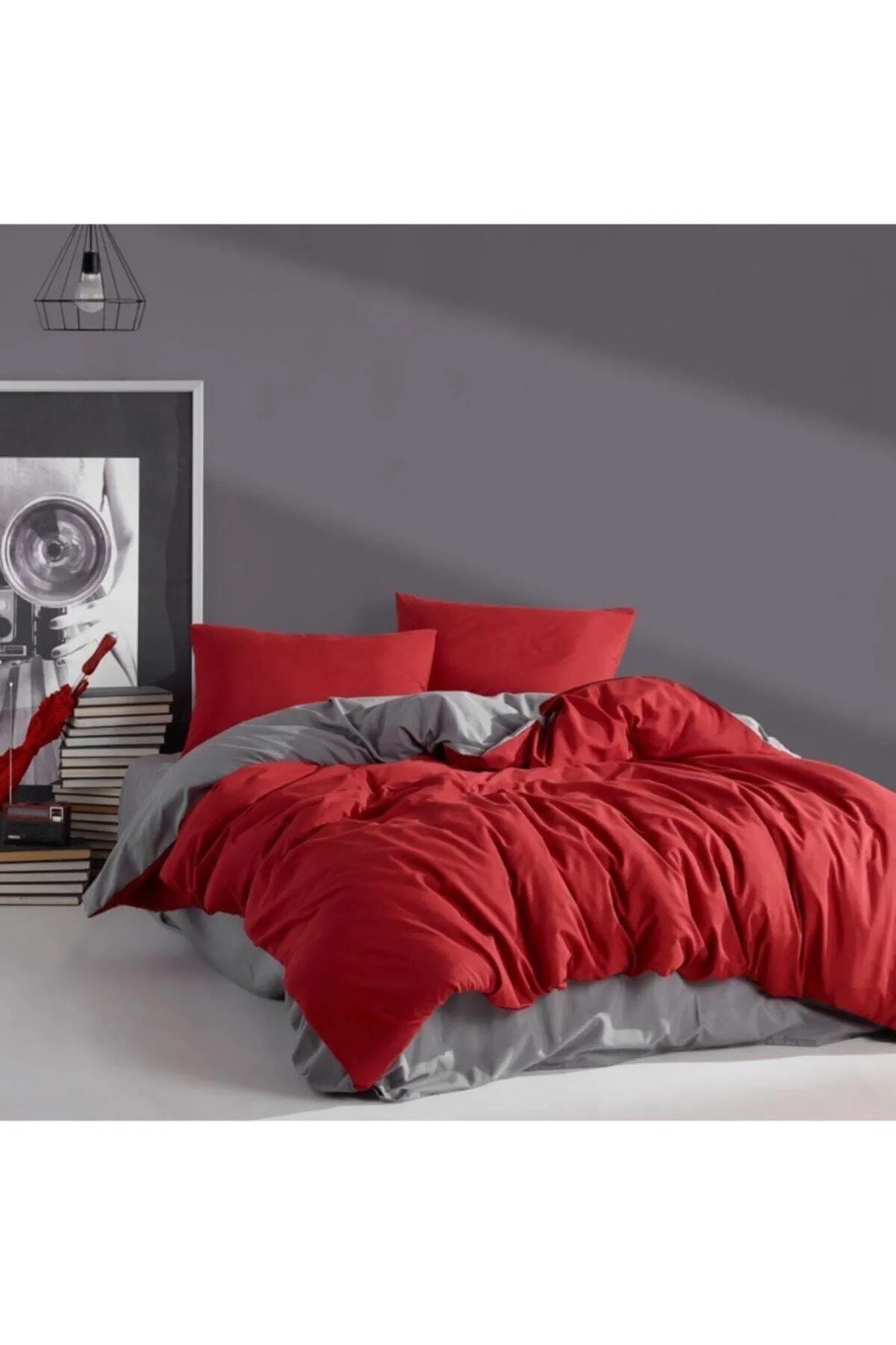 Red Bedding Set 100% Cotton Queen Size Natural Cotton - Etsy