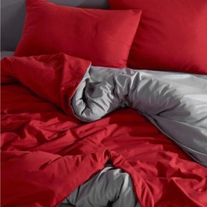 Red Bedding Set 100% Cotton Queen Size Natural Cotton - Etsy