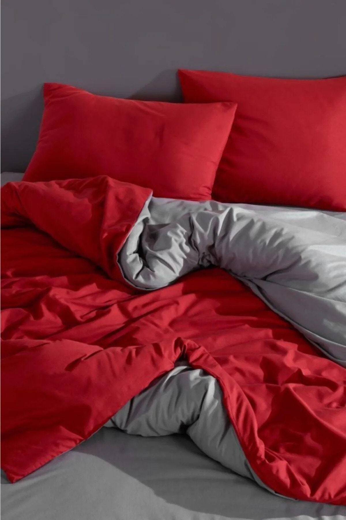 Red Bedding Set 100% Cotton Queen Size Natural Cotton - Etsy