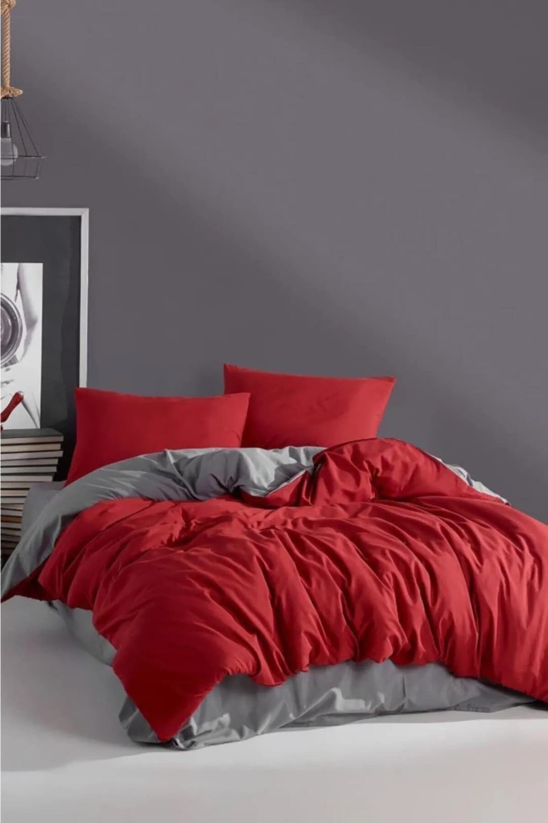Red Bedding Set 100% Cotton Queen Size Natural Cotton - Etsy