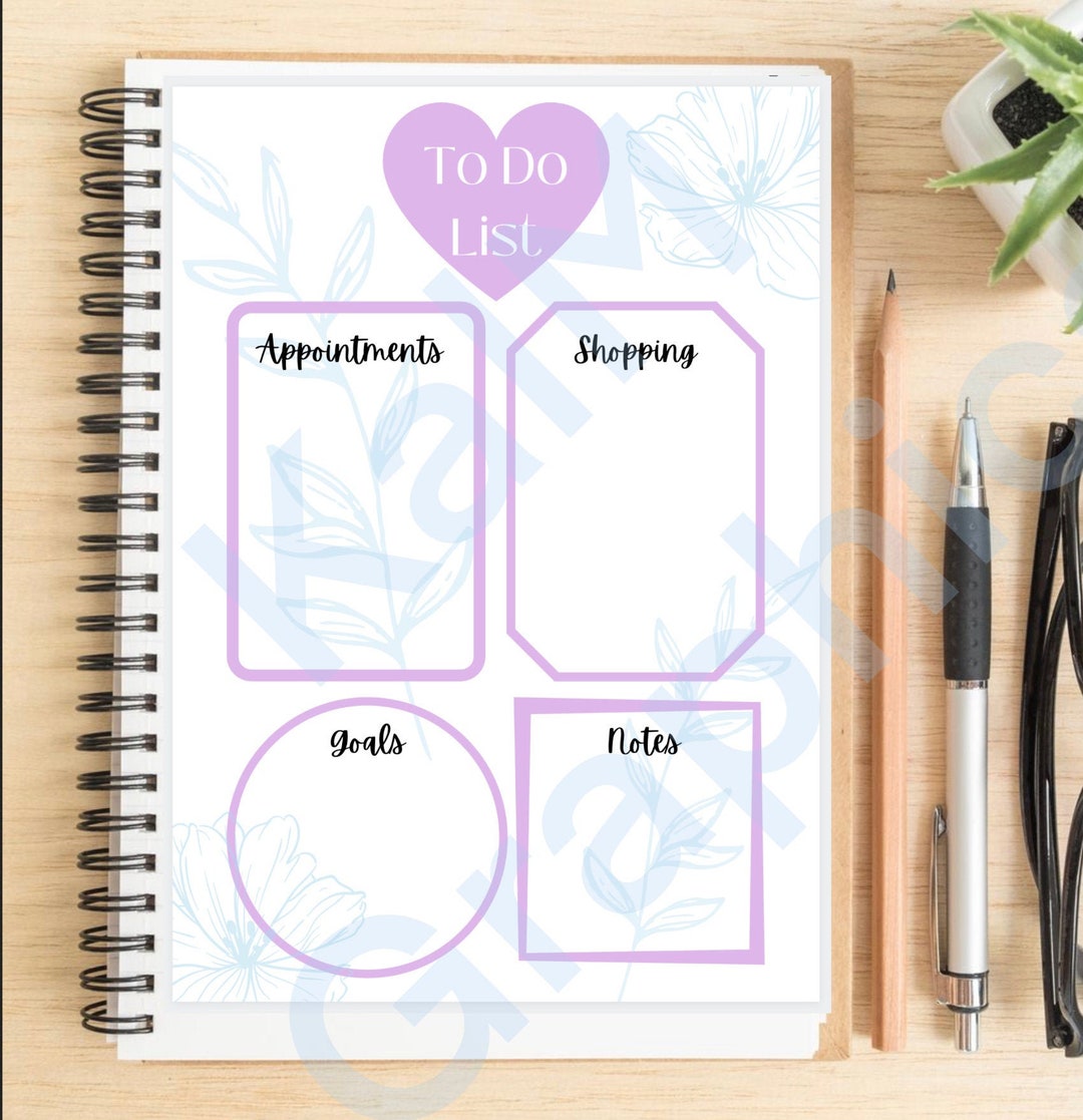 To Do List Budget Planner Shopping List Gift Digital Download - Etsy