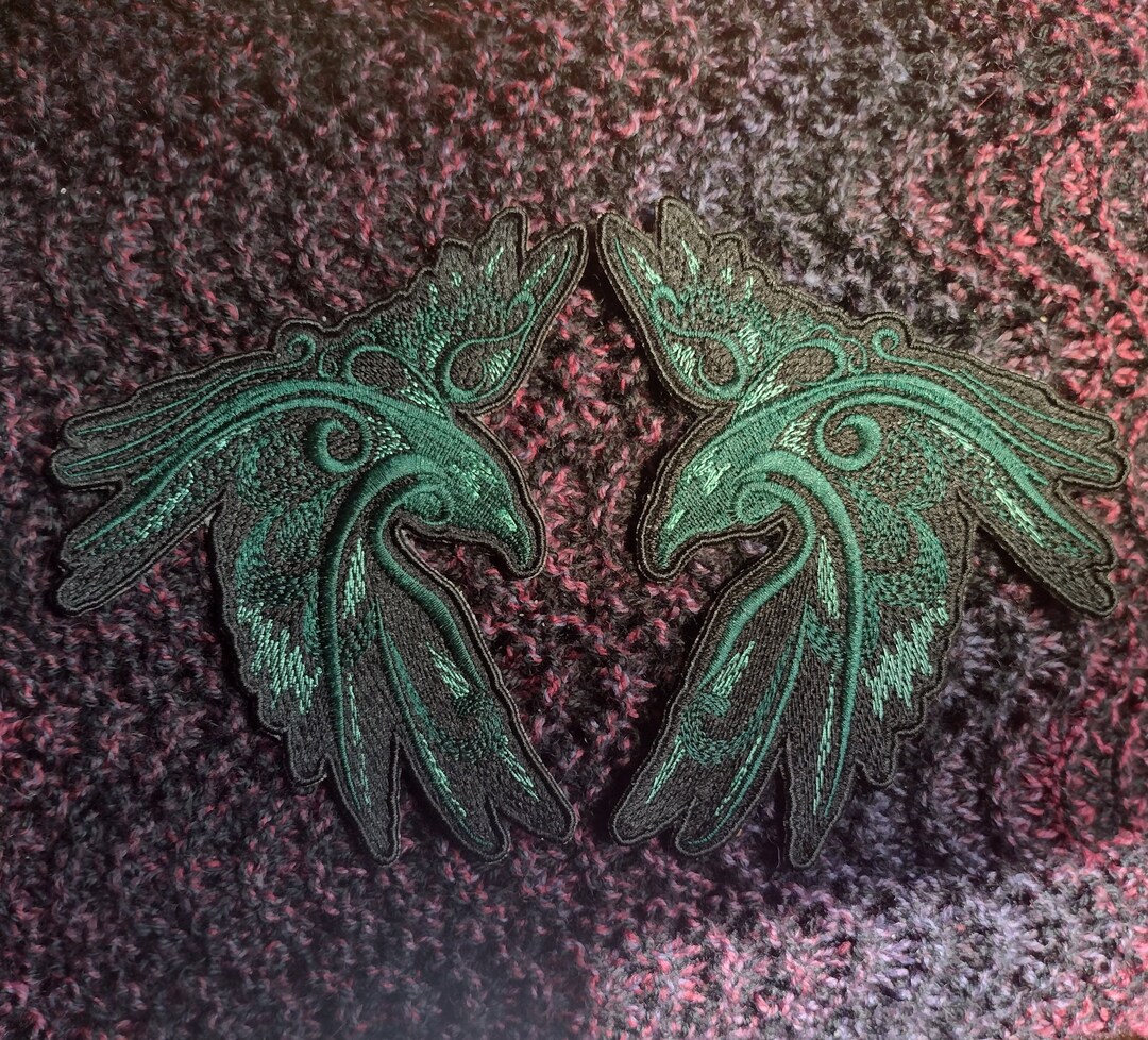 Celtic Raven Embroidered Patch | Odin's Ravens Patch | Viking Patch Sew ...
