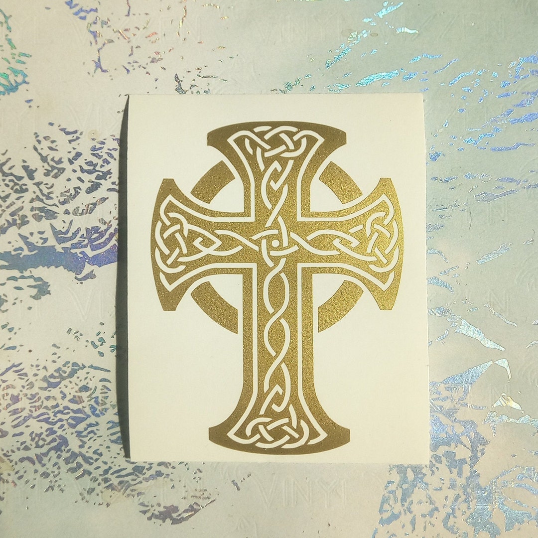 Celtic Cross Vinyl Decal Sticker Irish Car Decal | Laptop | Tumbler ...