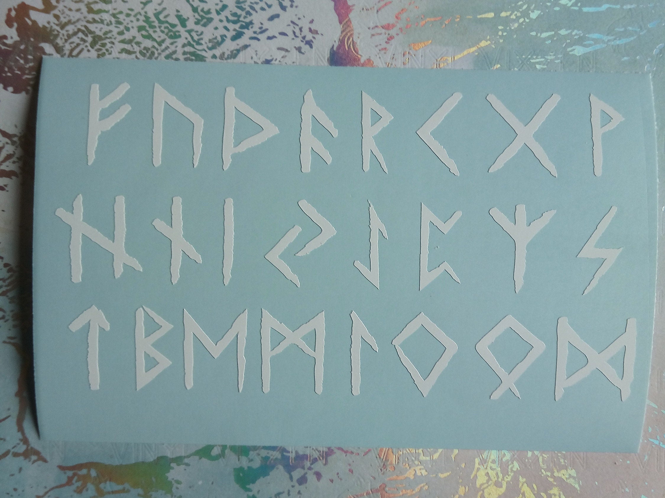 Full Set of Elder Futhark Runes/ Vinyl Decals/ Stickers/ Elder Futhark ...