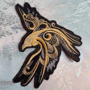 Celtic Raven Embroidered Patch | Odin's Ravens Patch | Viking Patch Sew ...