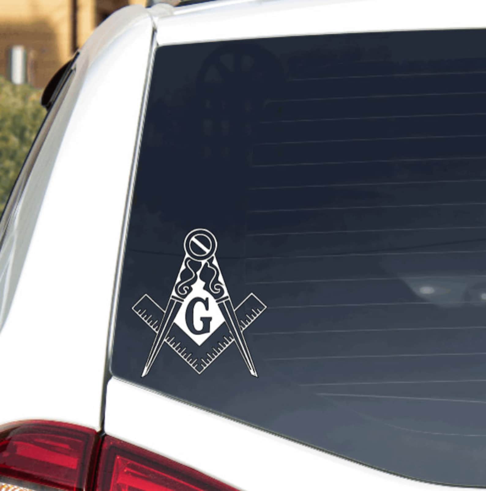 Traditional Masonic Square & Compass With G Symbol Vinyl Decal Car ...