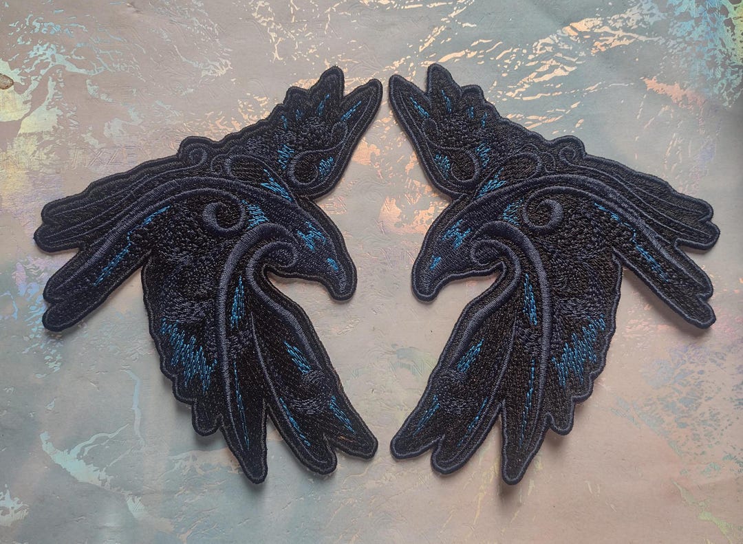 Celtic Raven Embroidered Patch | Odin's Ravens Patch | Viking Patch Sew ...
