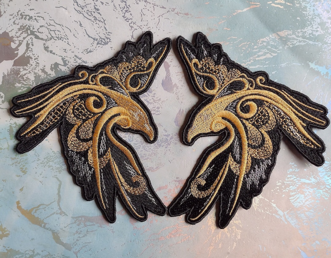 Celtic Raven Embroidered Patch | Odin's Ravens Patch | Viking Patch Sew On/ Iron on Patch ...