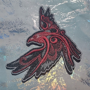 Celtic Raven Embroidered Patch | Odin's Ravens Patch | Viking Patch Sew ...
