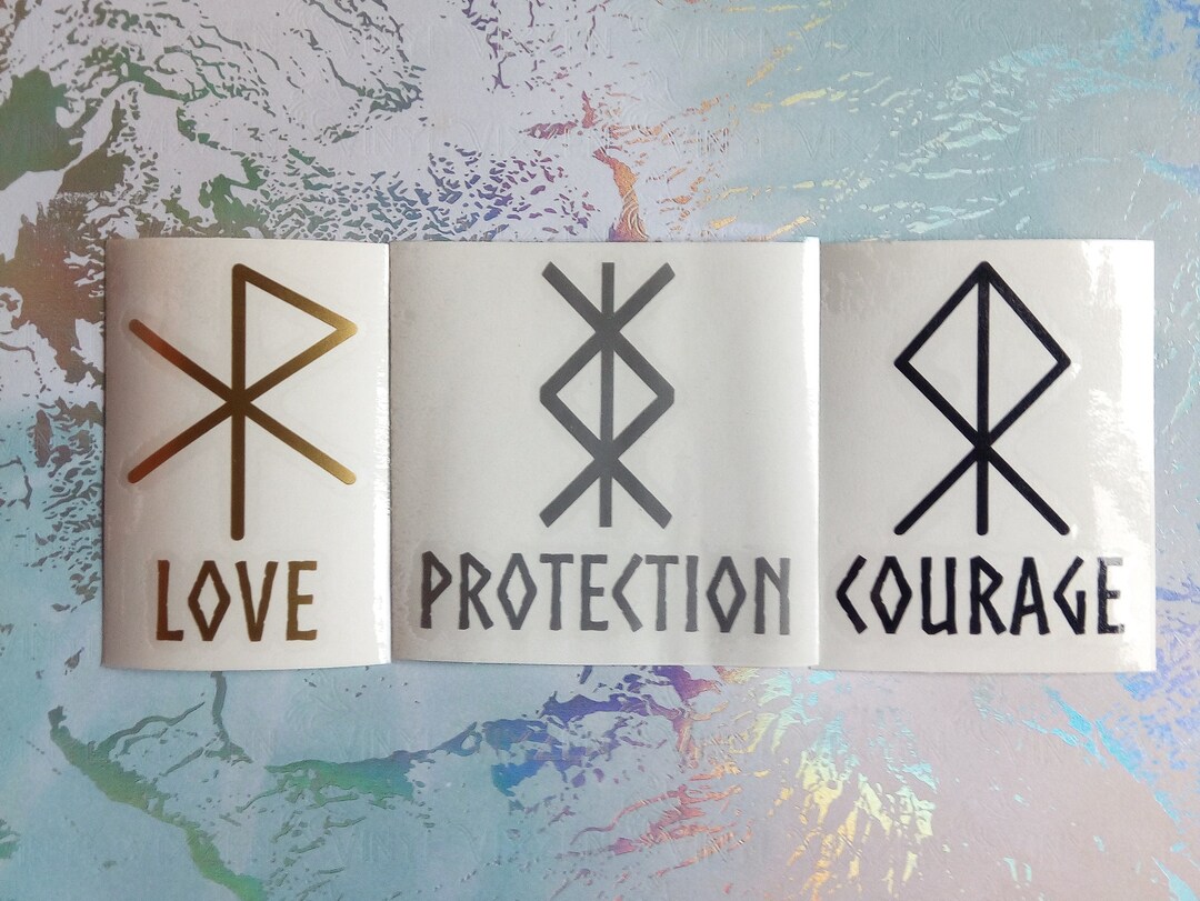 Bind Runes Love Protection Courage Permanent Vinyl Decals With ...
