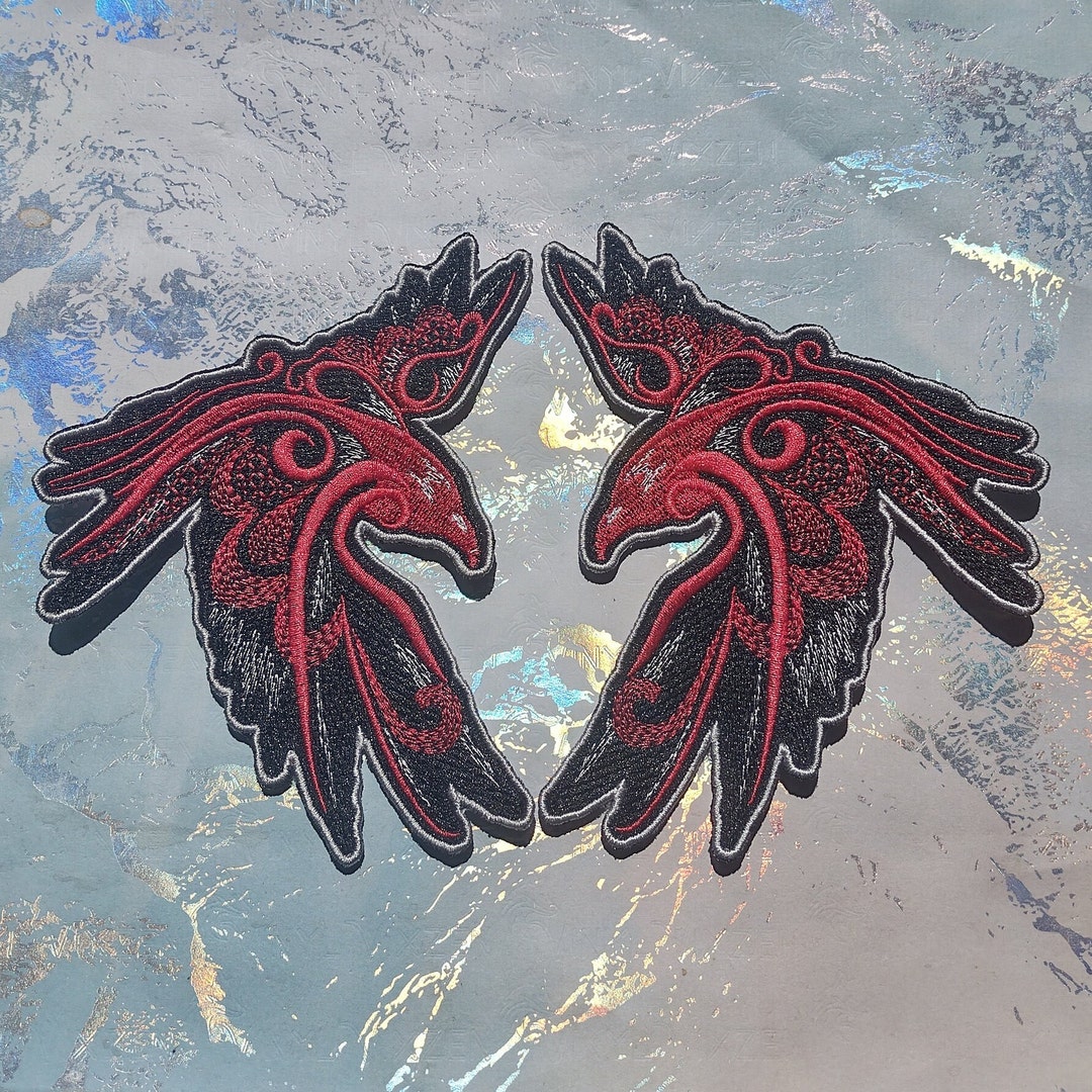 Celtic Raven Embroidered Patch | Odin's Ravens Patch | Viking Patch Sew ...