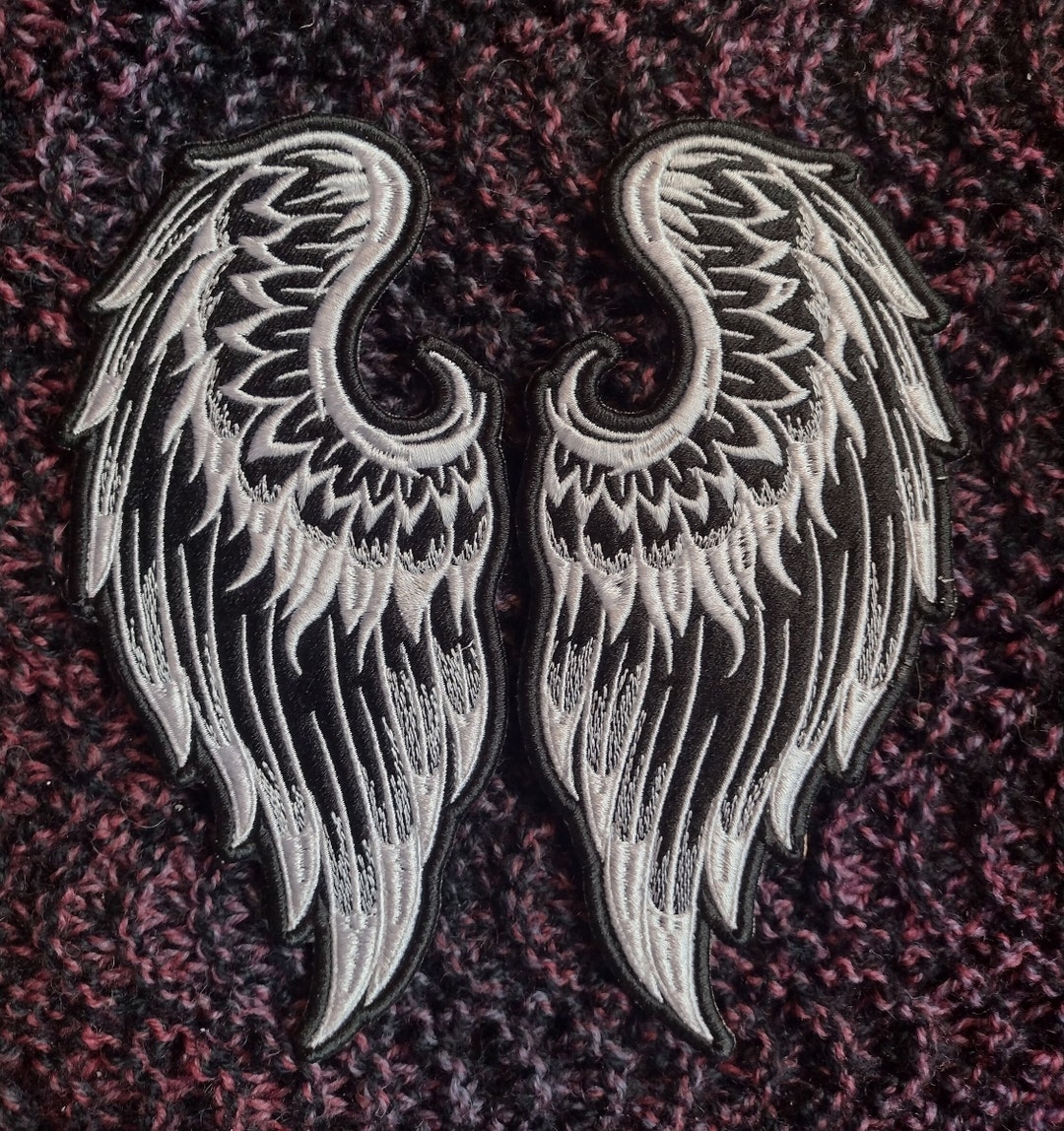 Angel Wing Embroidered Patch | Pair of Angel Wing Patches | Embroidered ...