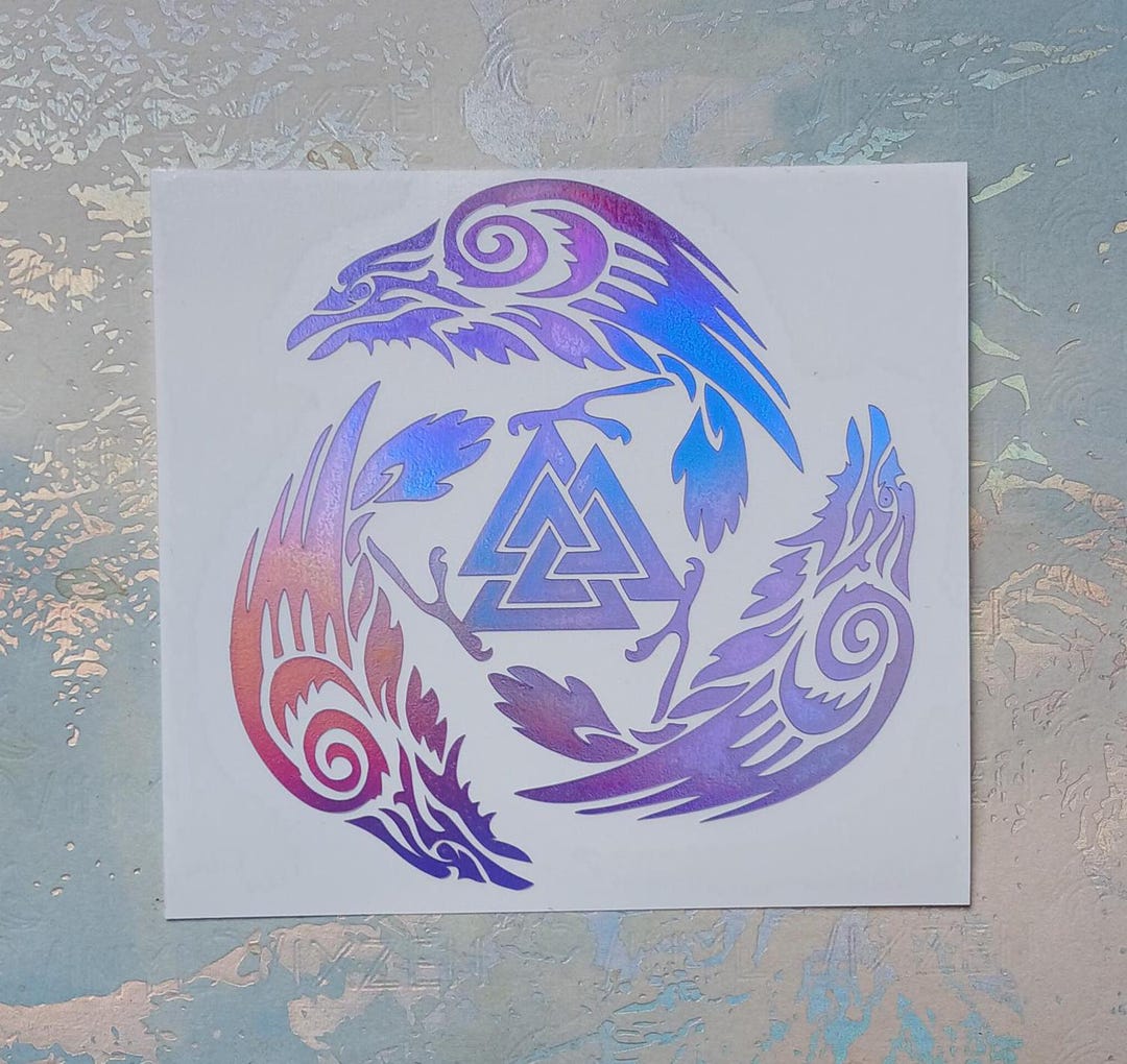 Celtic Ravens Transparent Vinyl Decal Raven Celtic Triskelion Decal ...