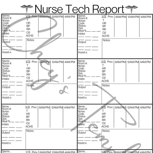 Pct Report Sheet - Etsy