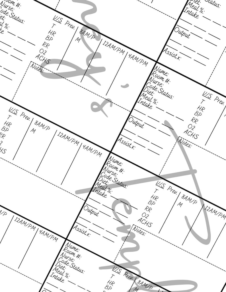 Nurse Tech Sheet 2 | Patient Care Report Sheet | Report Sheet - Etsy