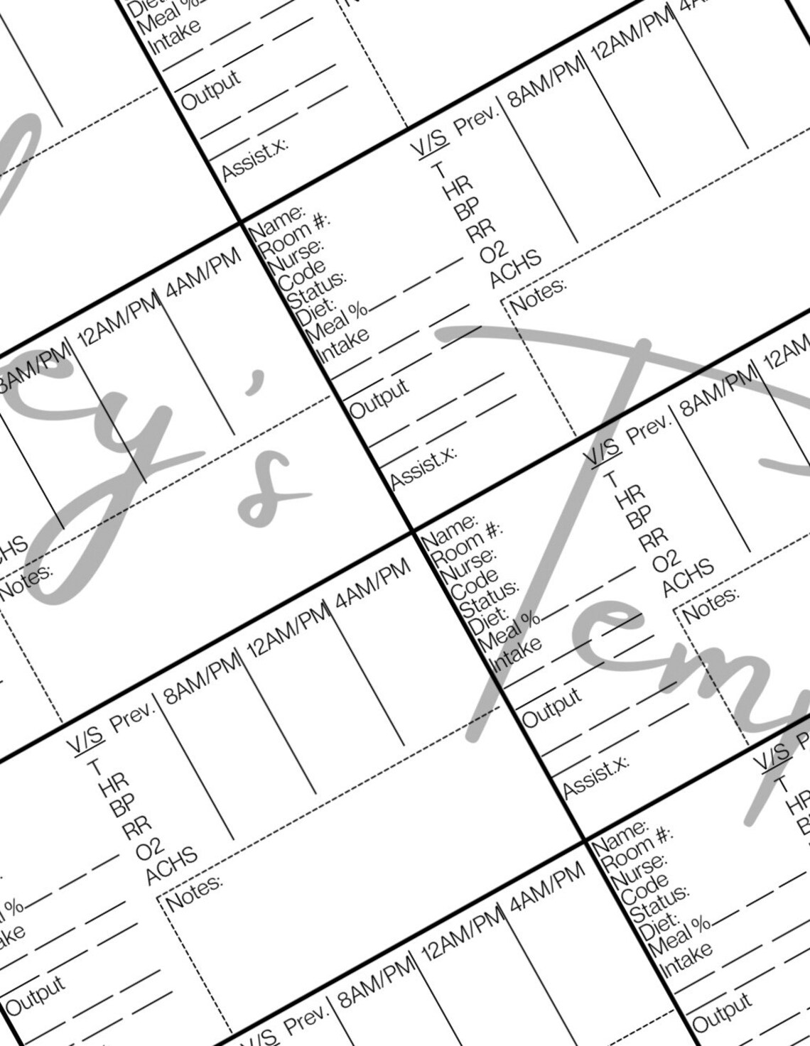 Nurse Tech Sheet 1 | PCT Sheet | CNA Sheet | Student Nurse Sheet ...