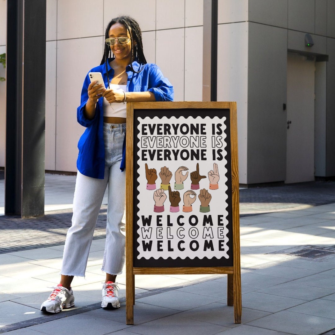 Inclusive Classroom Poster Everyone is Welcome Poster DEI Poster ASL ...