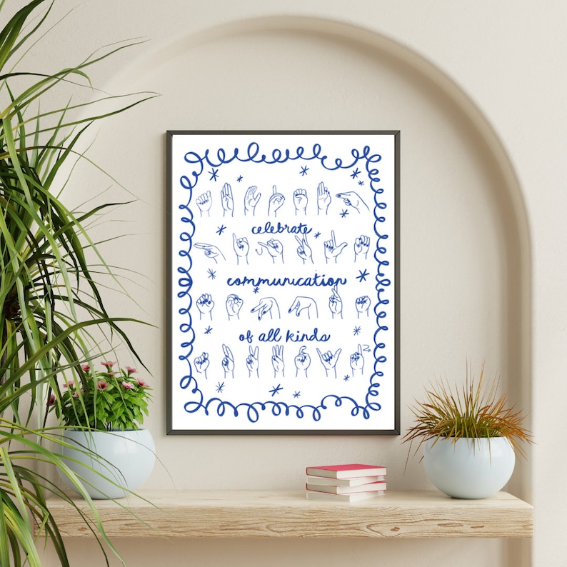 ASL Alphabet Poster Sign Language Poster Diverse Classroom Poster ...