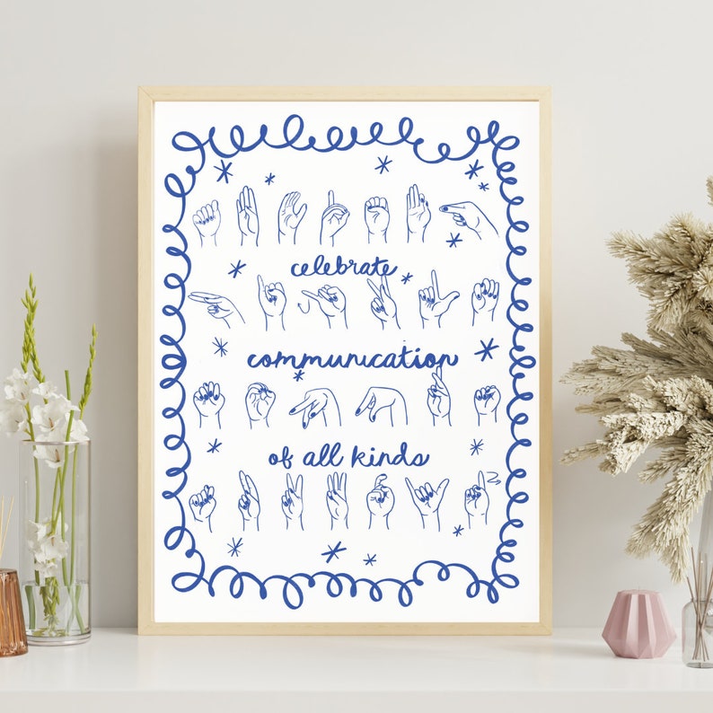 ASL Alphabet Poster Sign Language Poster Diverse Classroom Poster ...