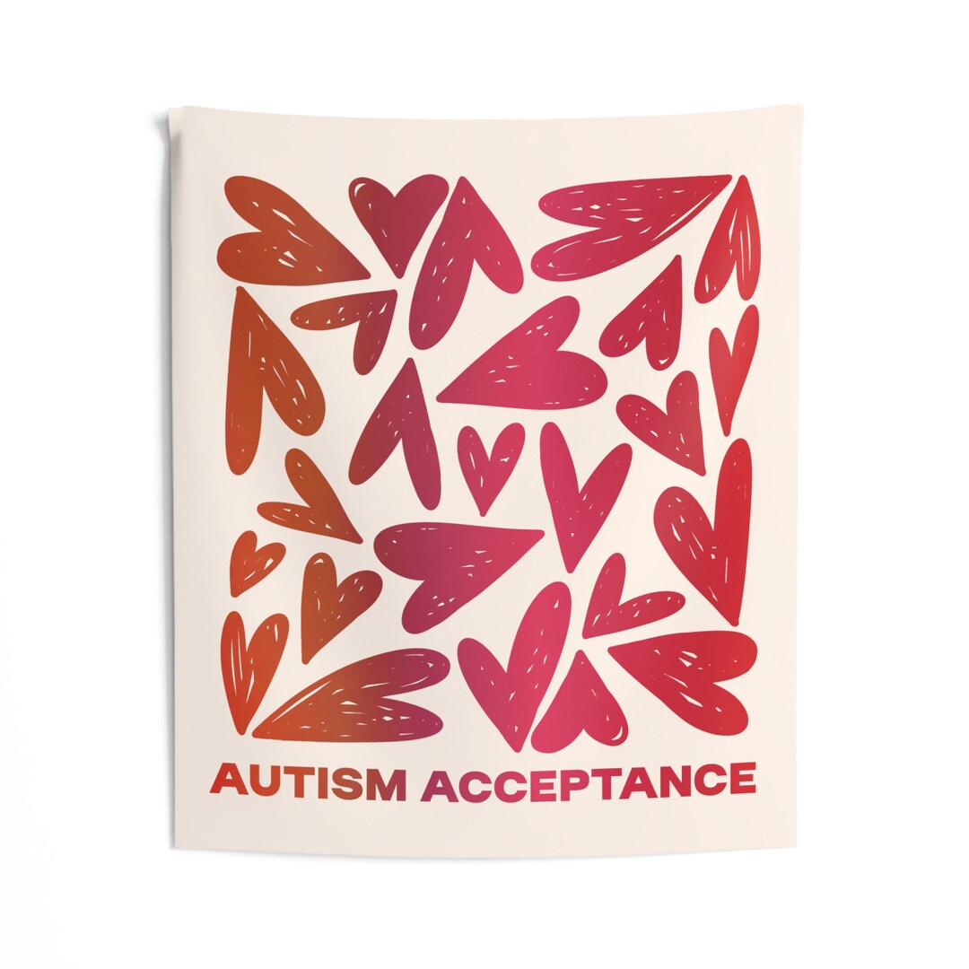 Autism Acceptance Wall Art Autism Tapestries Red Instead Poster Large ...
