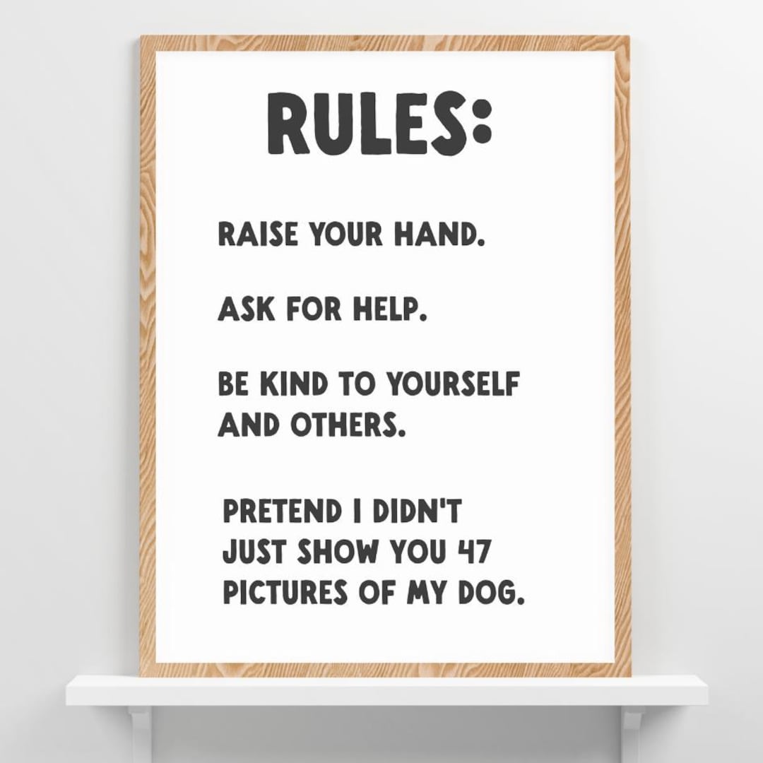 Funny Dog Classroom Rules Poster – Teacher Gift (digital Download) - Etsy