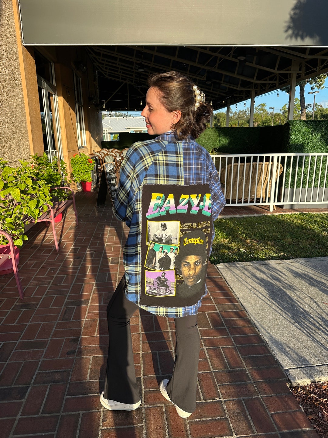 Eazy E Vintage Reworked Distressed Repurposed Custom Unisex Flannel ...