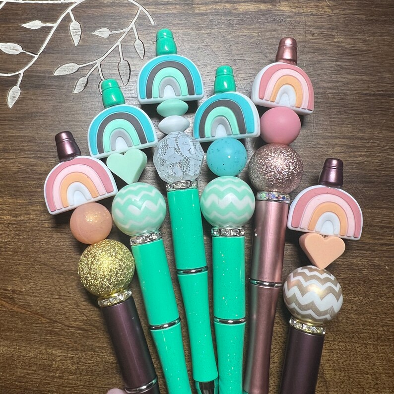 Silicone Beaded Pen Customized Silicone Pen Cute Work Pens - Etsy