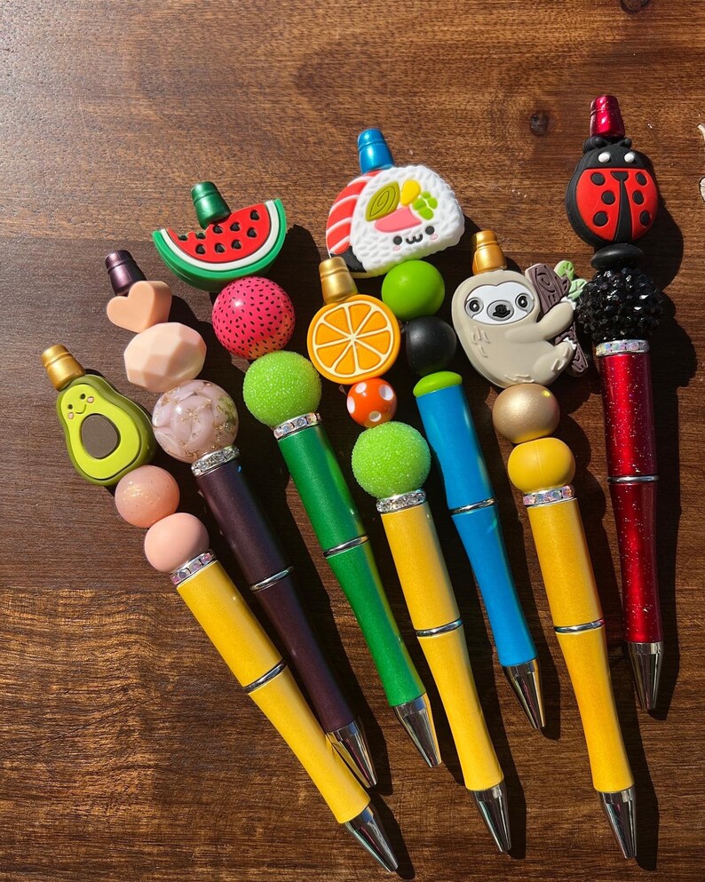Silicone Beaded Pen Customized Silicone Pen Cute Work Pens - Etsy