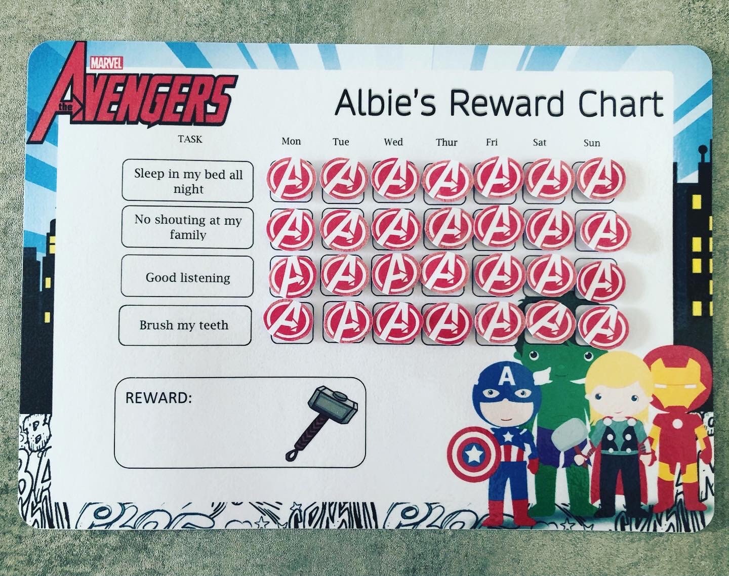 Avengers Reward Chart - Etsy
