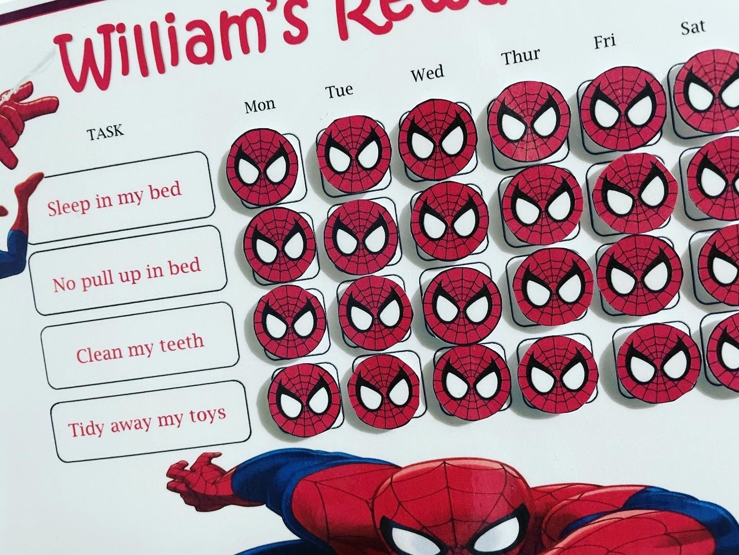 Spiderman Reward Chart - Etsy UK