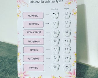 A4 Teeth Brushing Chart Reward Chart Clean Teeth Good - Etsy