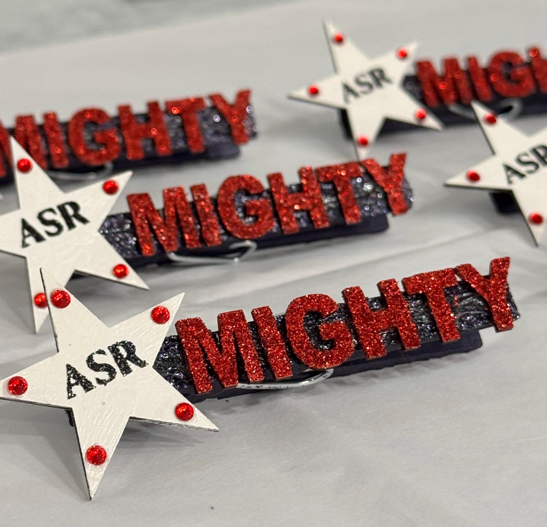 CUSTOM Cheer Gym Volleyball Pins Handmade Glitter Spirit Pins Good Luck ...