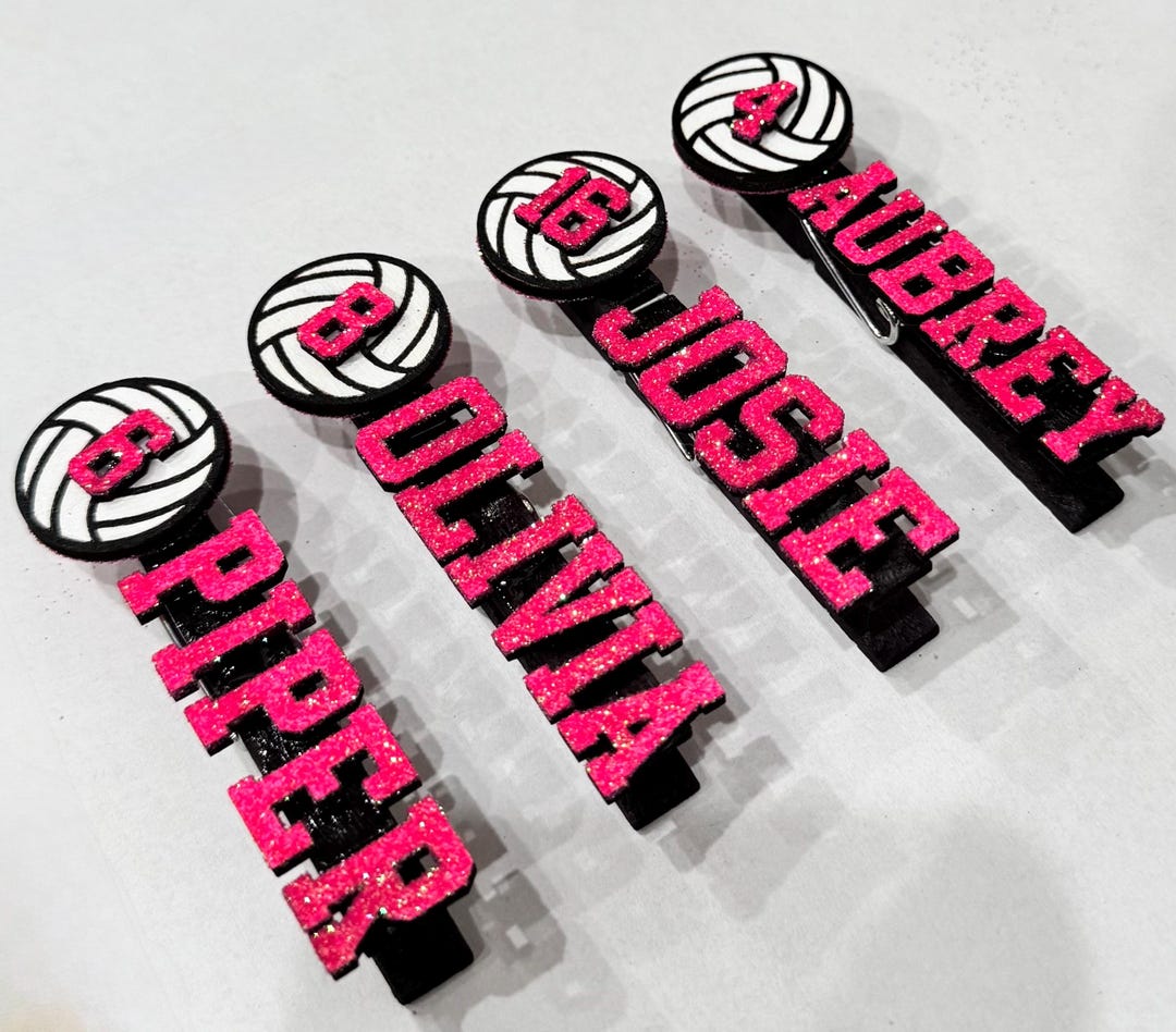 CUSTOM Volleyball Pins Sports Glitter Spirit Pins Good Luck Pins Pin Me ...