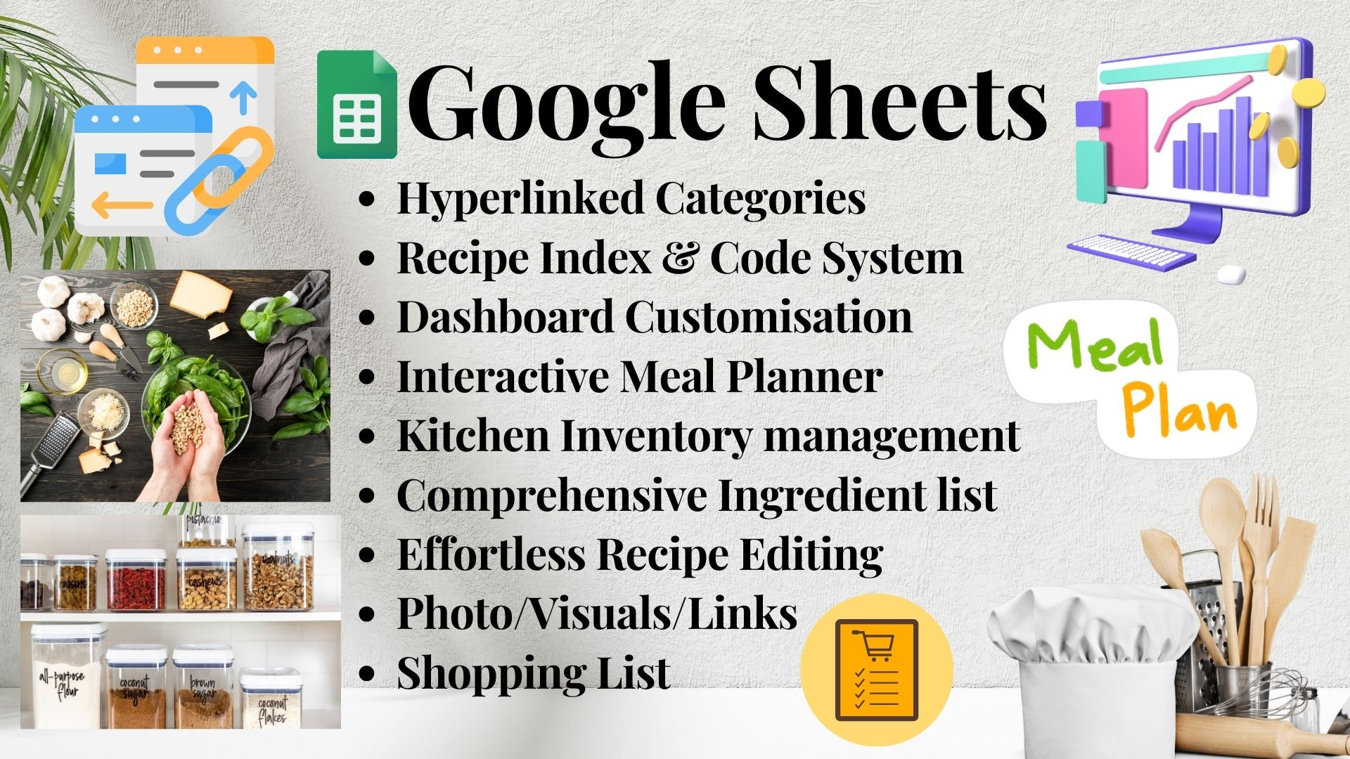 Ultimate Hyperlinked Recipe Book & Planner - Meal Planning, Kitchen ...