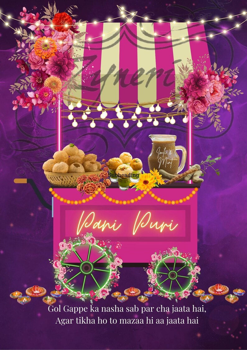 Pani Puri Puchka Gol Gappa Stall Station Table Sign | Printable A2 A3 ...