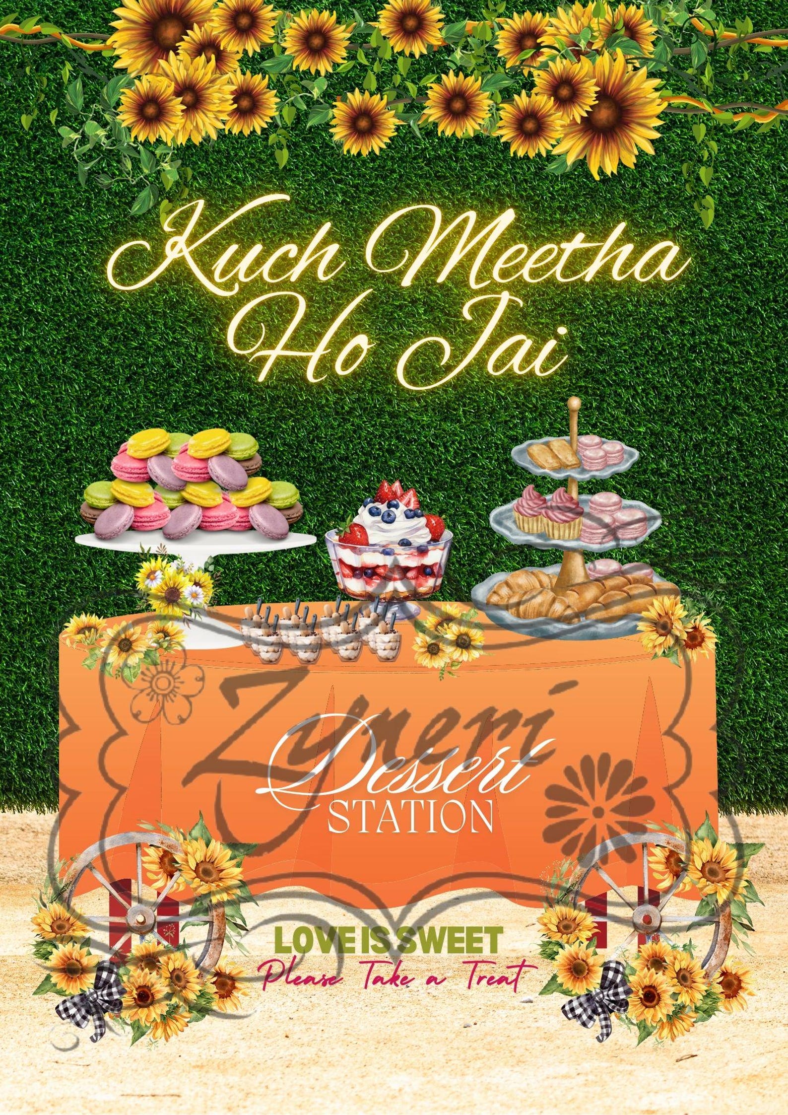 Dessert Meetha Cake Stall Station Table Sign | Printable A2 A3 A4 A5 ...