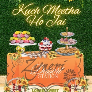 Dessert Meetha Cake Stall Station Table Sign | Printable A2 A3 A4 A5 ...