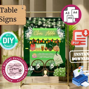 Instant Download Chai Adda Station Table Sign | Printable A2 A3 A4 A5 ...